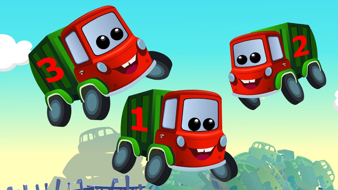 Zeek And Friends | Five Little Garbage Trucks | Car Rhymes And Songs ...