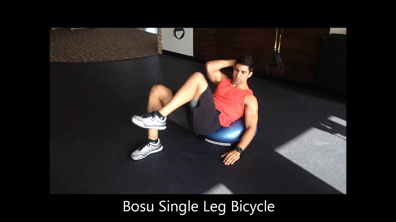 Bosu Single Leg Bicycle - YouTube