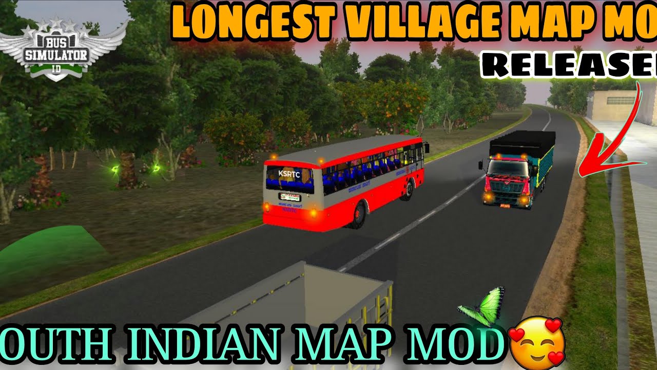 😇NEW LONGEST SOUTH INDIA VILLAGE MAP MOD RELEASE IN BUS SIMULATOR ...
