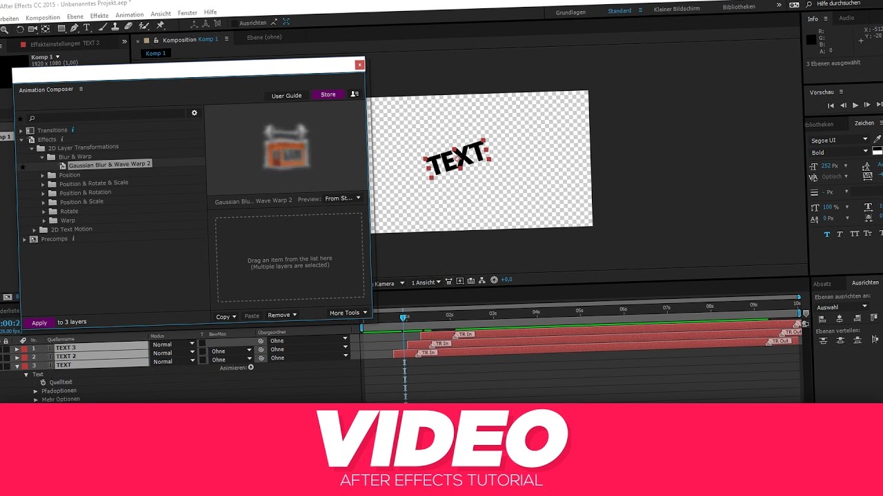 80+ EFFEKTE PER DRAG&DROP | Animation Composer | AE | KBDESIGNZ - YouTube