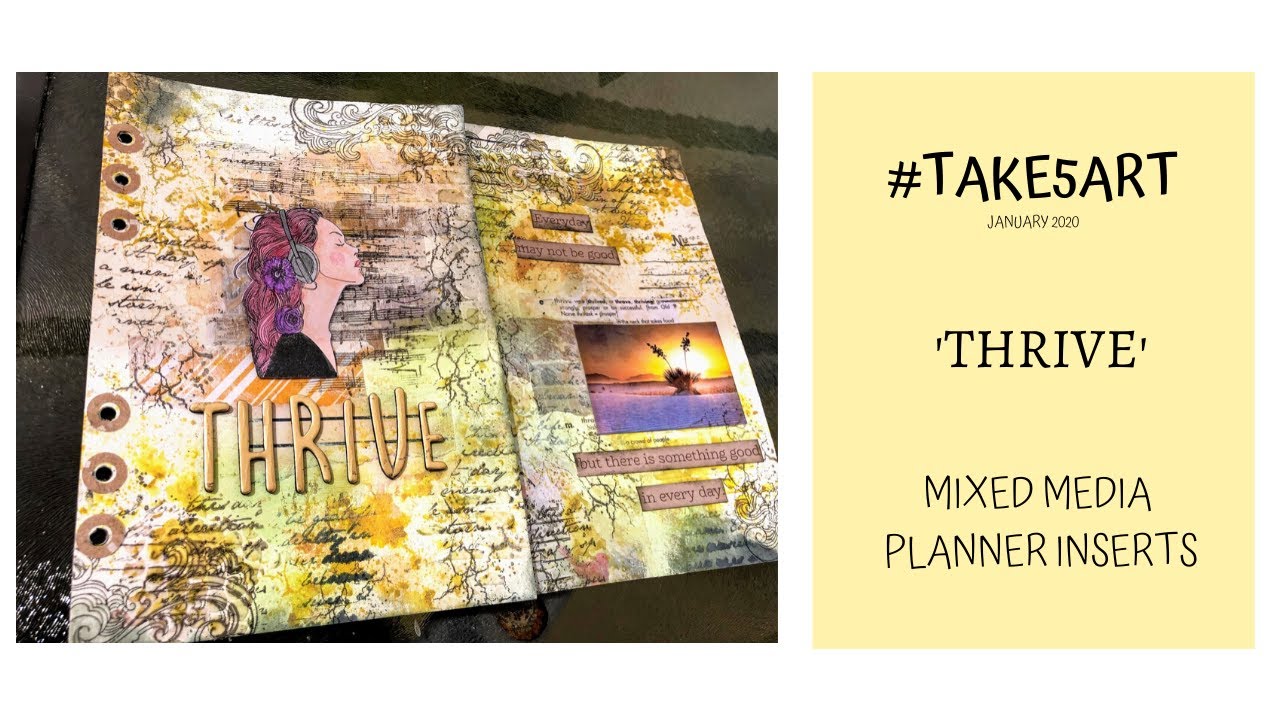 #take5art~January 2020 ~ Mixed Media Planner Inserts - YouTube