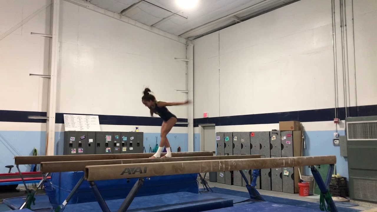 beam switch leap back tuck - YouTube