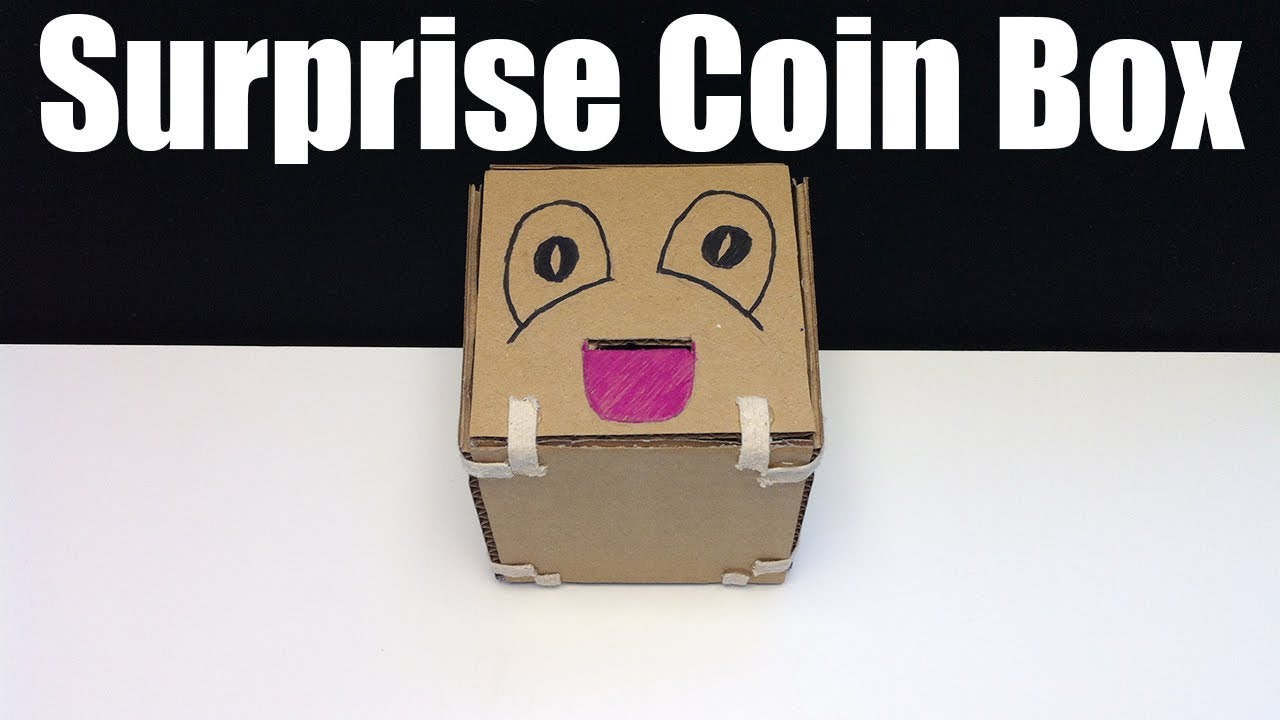 How to Make Surprise Coin Box From Cardboard - YouTube