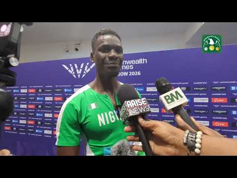 Ezekiel Nathaniel (NGR) after winning GOLD at the 2026 Commonwealth Games in Glasgowq