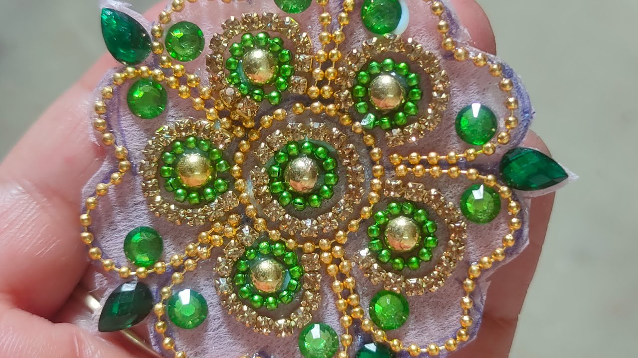 Patchwork Design nd beadwrk at hme🏡DIY Flower dsign Patchwrk with beads ...