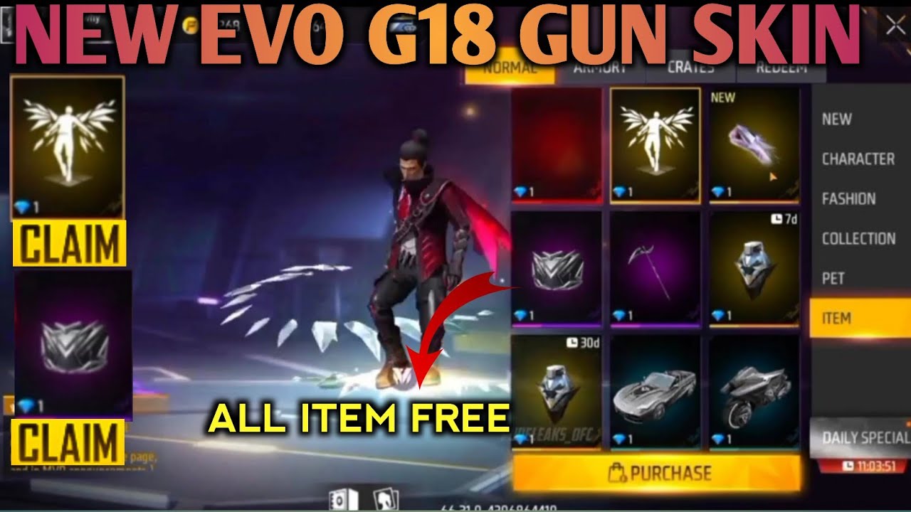 UPCOMING EVO G18 GUN SKIN//GARENA FREE FIRE - YouTube