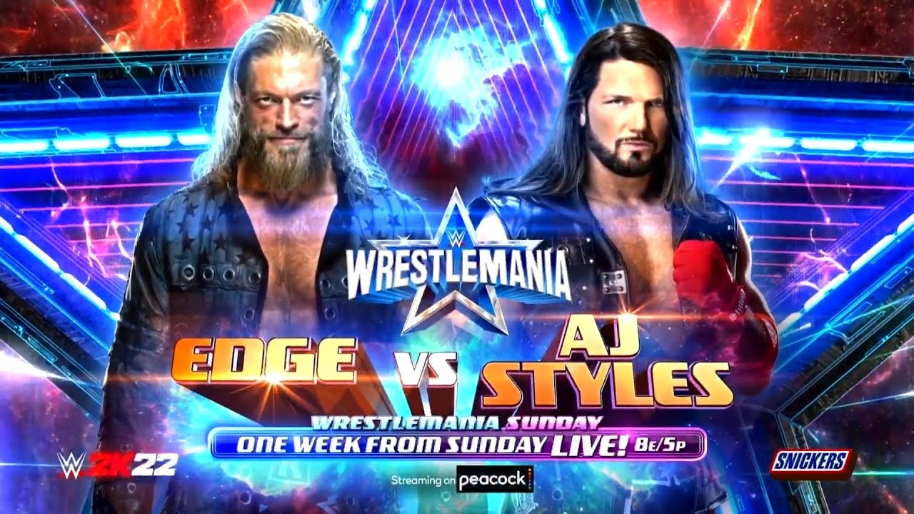 Edge vs. AJ Styles || WrestleMania 38 Full Match - YouTube