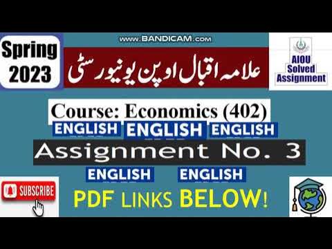 ⏩ AIOU Code 402 Solved Assignment No.3 Spring 2023 || Subject: Economics (English) | Level: BA/B ...