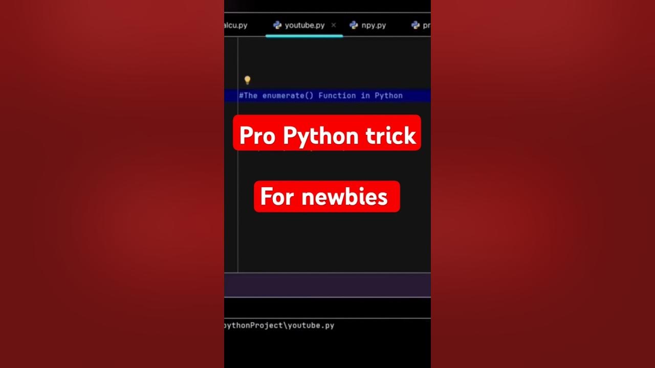 Pro trick using Enumerate | python learning free - YouTube