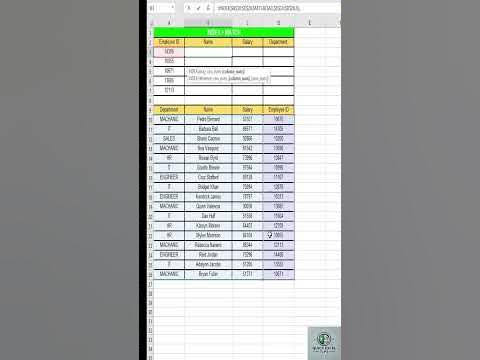 "Master INDEX & MATCH Functions in Excel 🔍 | Step-by-Step Guide" #excel #excelyourself # ...