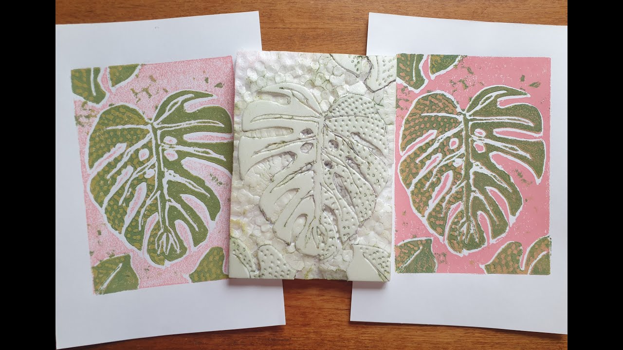 Relief printing with poly block - YouTube