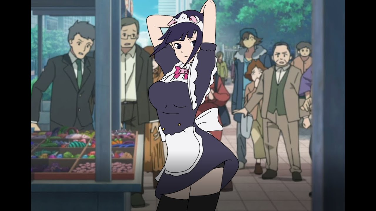 Akiba Maid Warアキバ冥途戦争-Mannen Ranko （sad cat dance) - YouTube