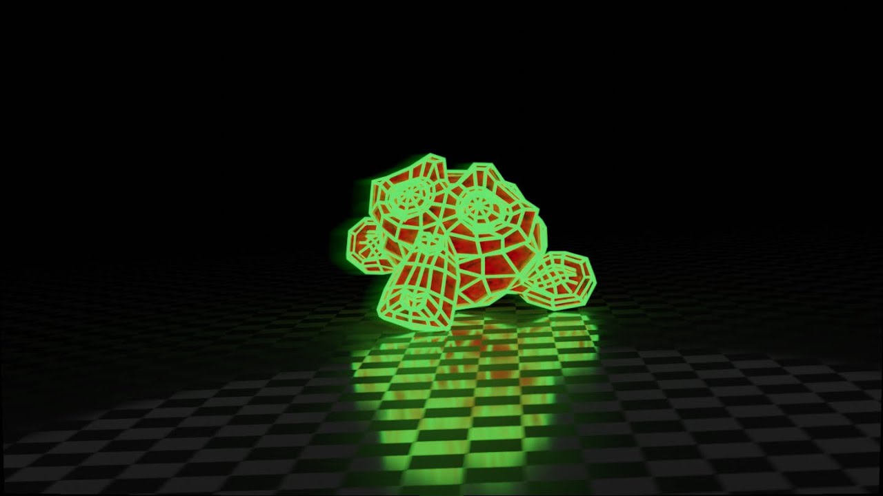 Wireframe Monkey animation - YouTube