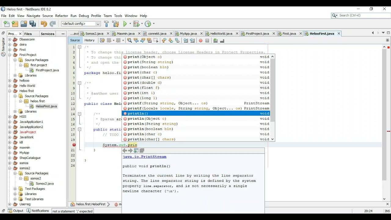 how to create hello world project in NETBEANS - YouTube