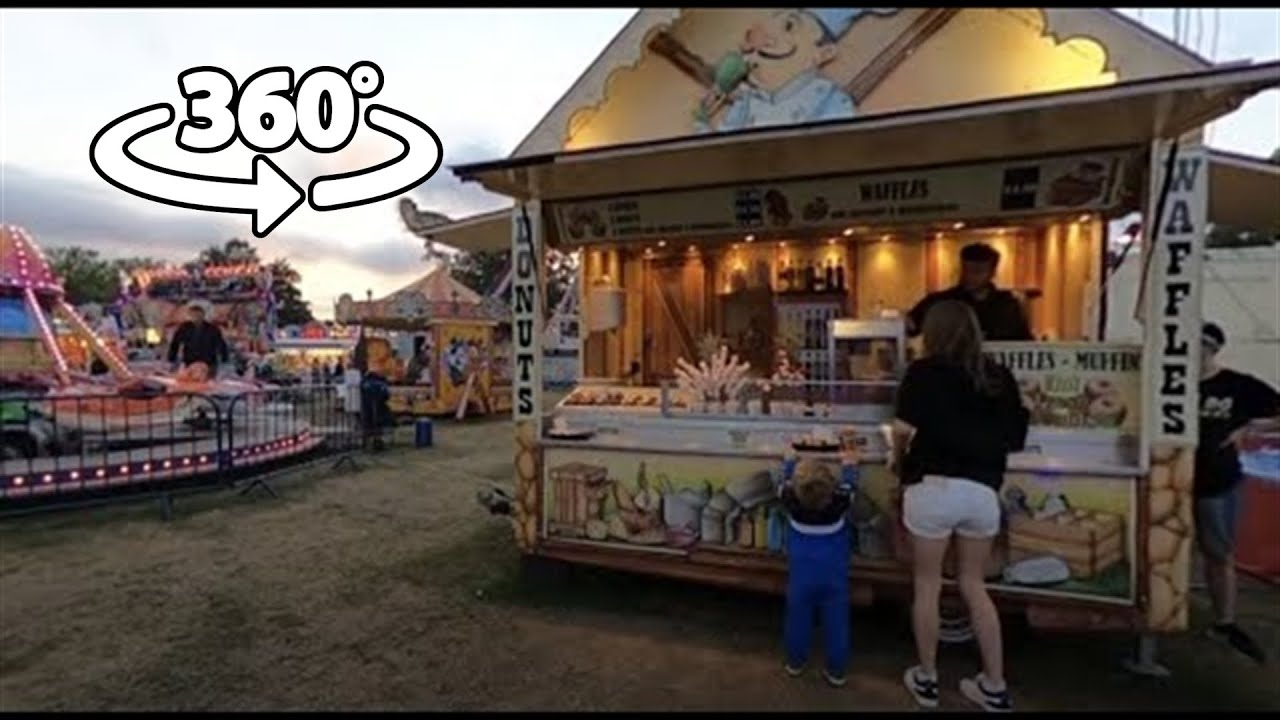 360 VR - Getting Some Donuts at Sandal Park Funfair - YouTube