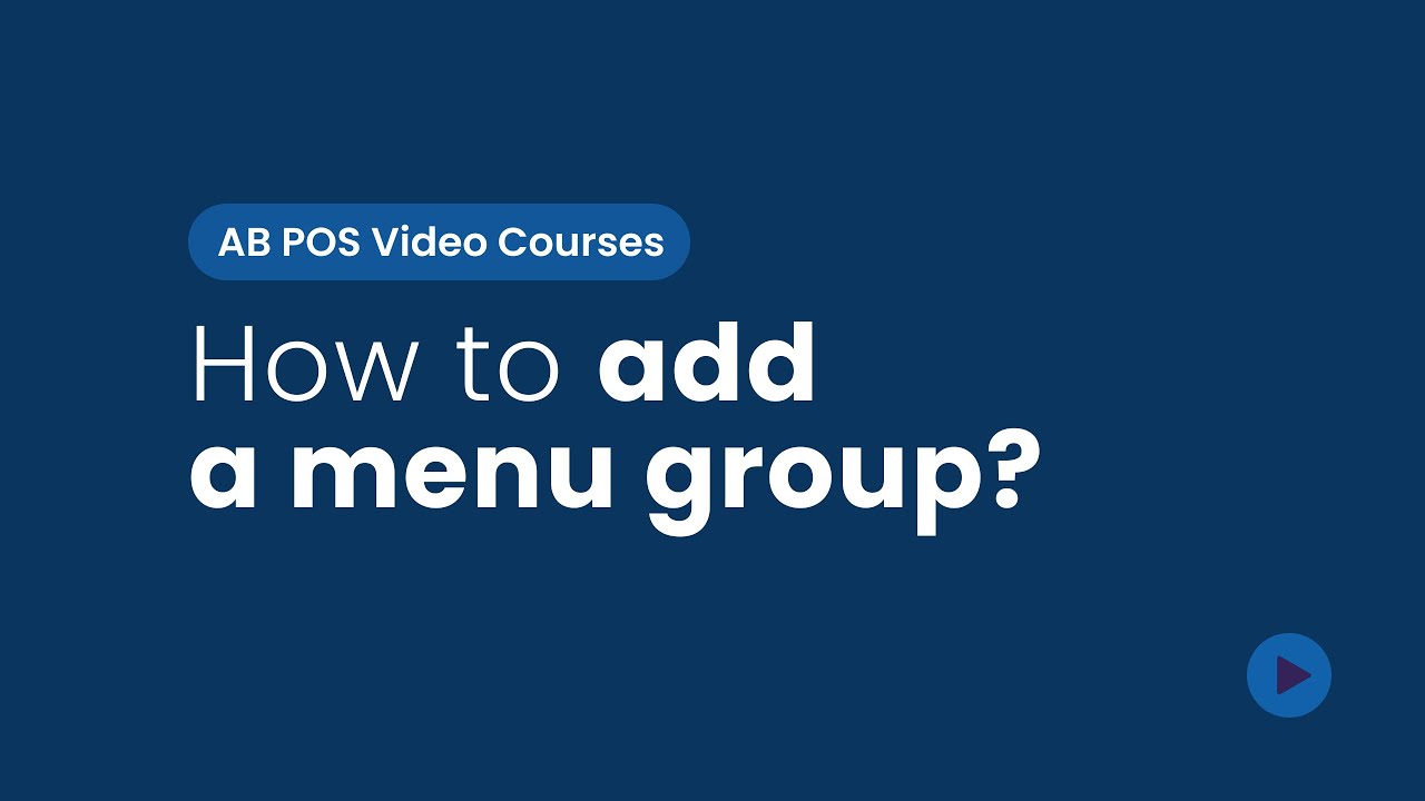 How to add menu group| AB POS Video Courses - YouTube