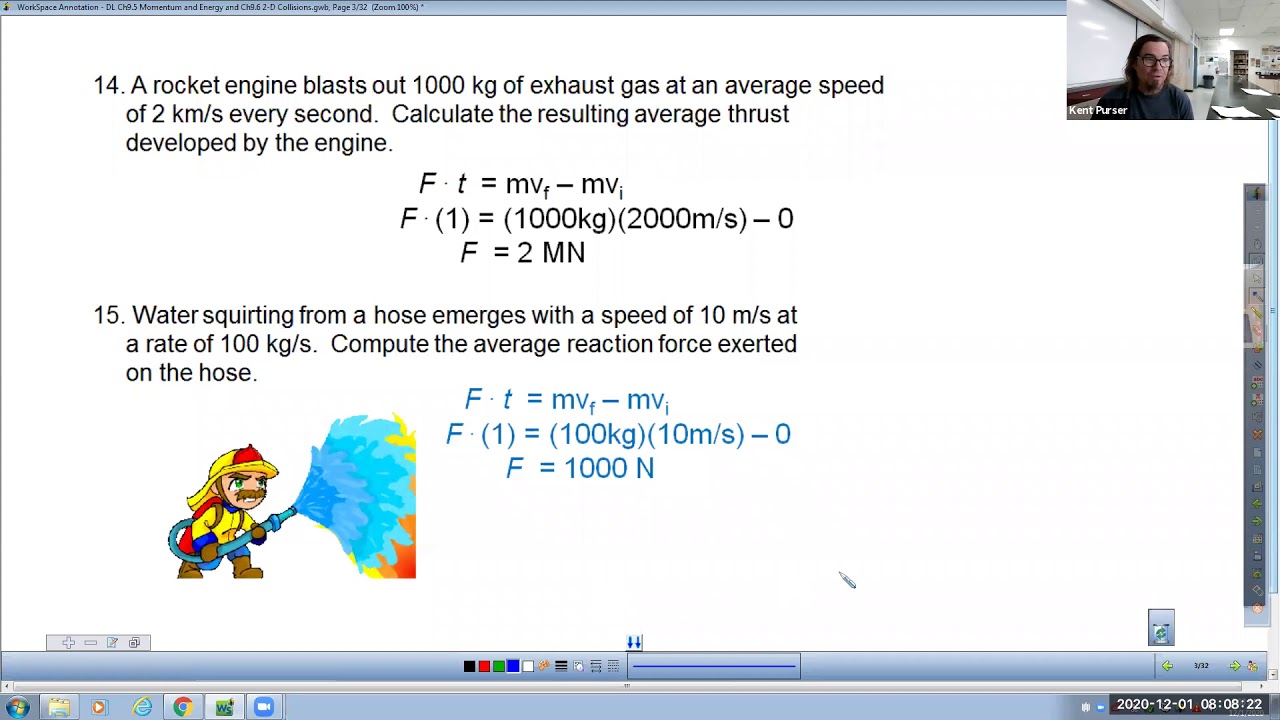 AP Phys Ch9.5 Conservation of Momentum and Kinetic Energy and Ch9.6 2-Dimensional Collisions ...