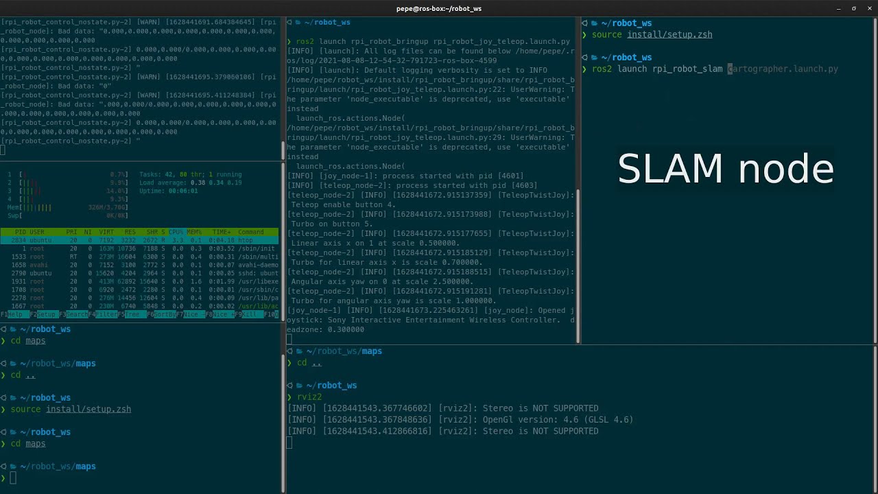 Slam with raspberry pi + Ros 2 + Google Cartographer - YouTube