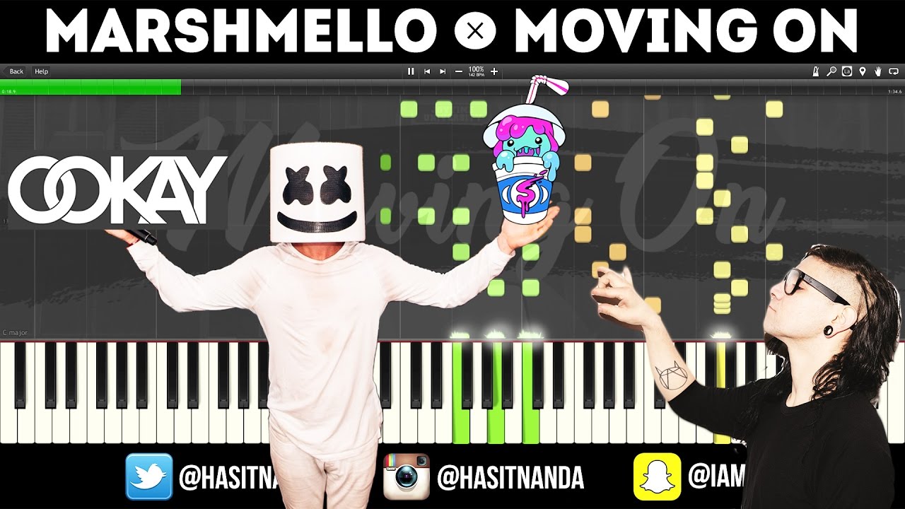 Marshmello - Moving On (PIANO TUTORIAL) - YouTube