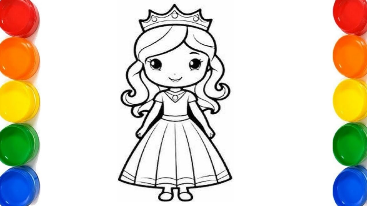 How to draw baby girl for kids* Baby Girl drawing, painting, colouring ...