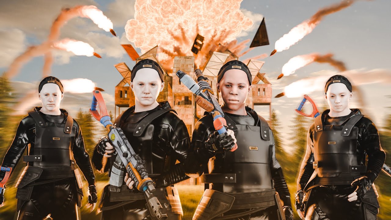 EASIEST 4v10 RAID DEFENSE ON RUSTORIA - RUST - YouTube