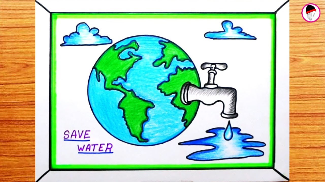 Save Water Save Life Drawing // World Water Day Drawing // Save Water ...