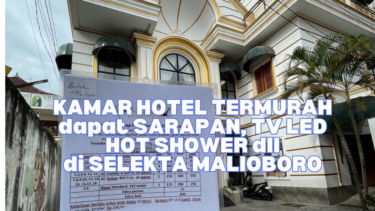 Kamar Hotel murah tapi dapat SARAPAN, HOT SHOWER, TV LED di Hotel Selekta Malioboro - YouTube