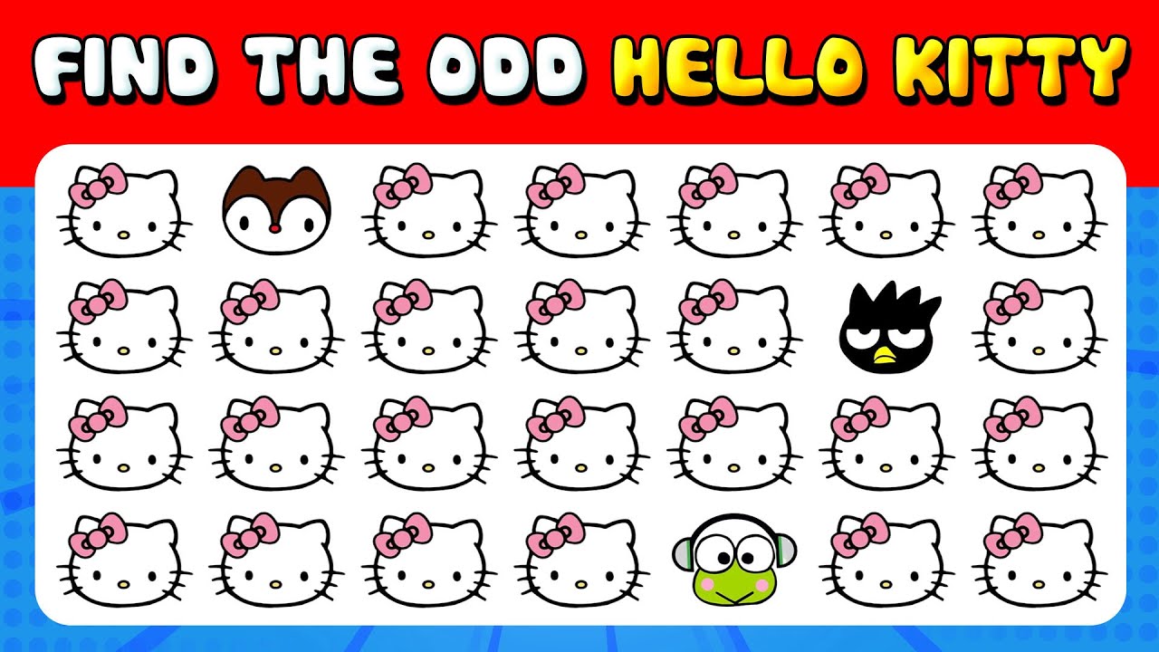 Find the ODD One Out - Hello Kitty Edition | Spot the Difference Emoji ...