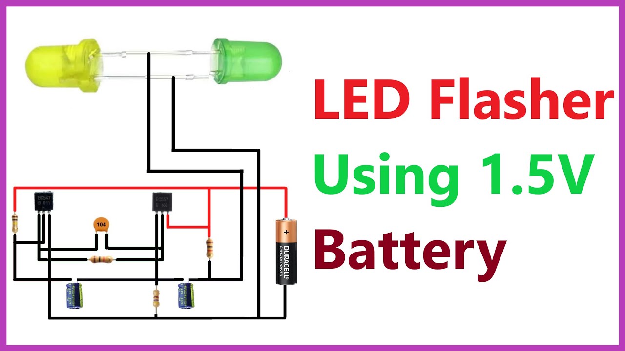 LED Flasher Using 1.5V Battery | Single Cell 2 Year Life - YouTube