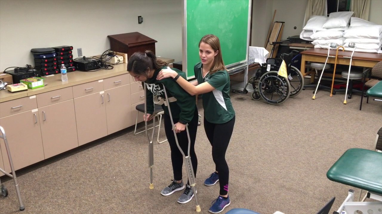 Skill 40 Falling with Assistive Devices - YouTube