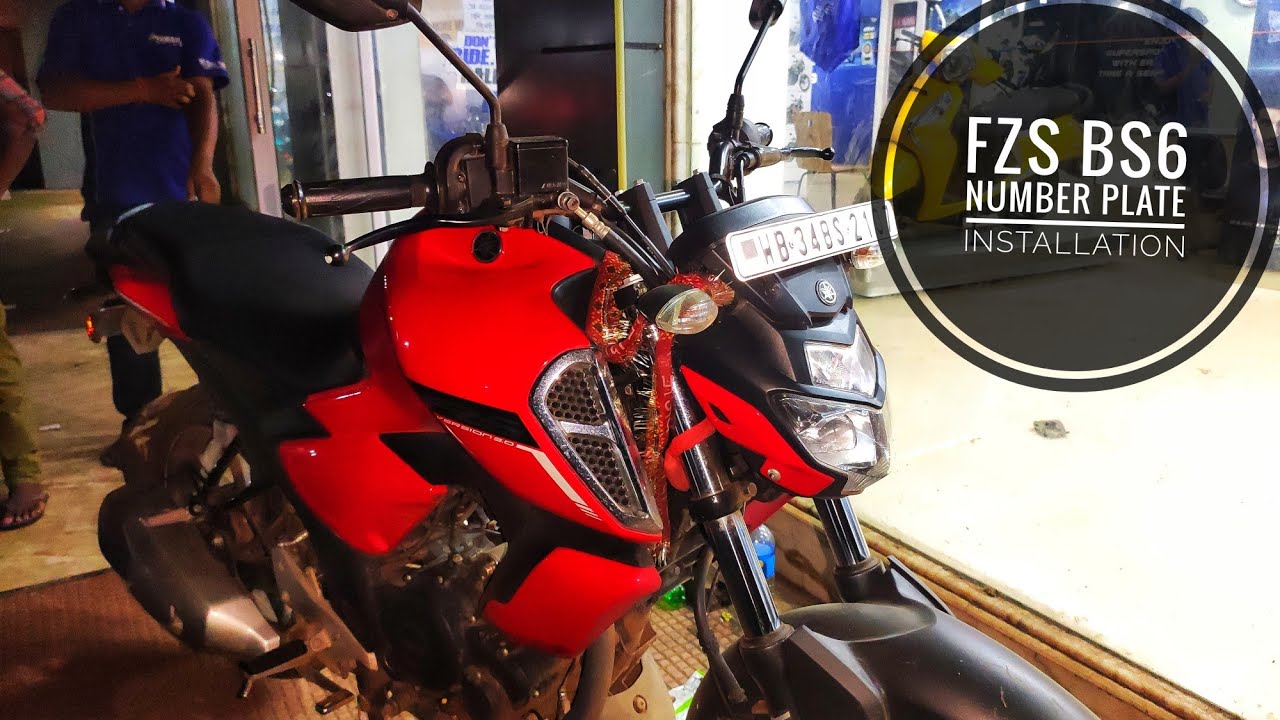 Yamaha Fzs Bs6 Number plate installation #Fzsbs6 #yamahafzsbs6 # ...