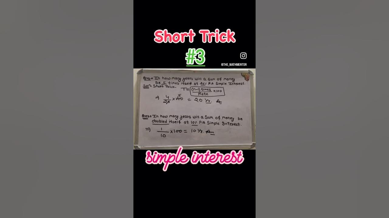 Simple Interest short Trick. #maths #mathstricks #competitiveexams #ssccgl #ssc #education - YouTube