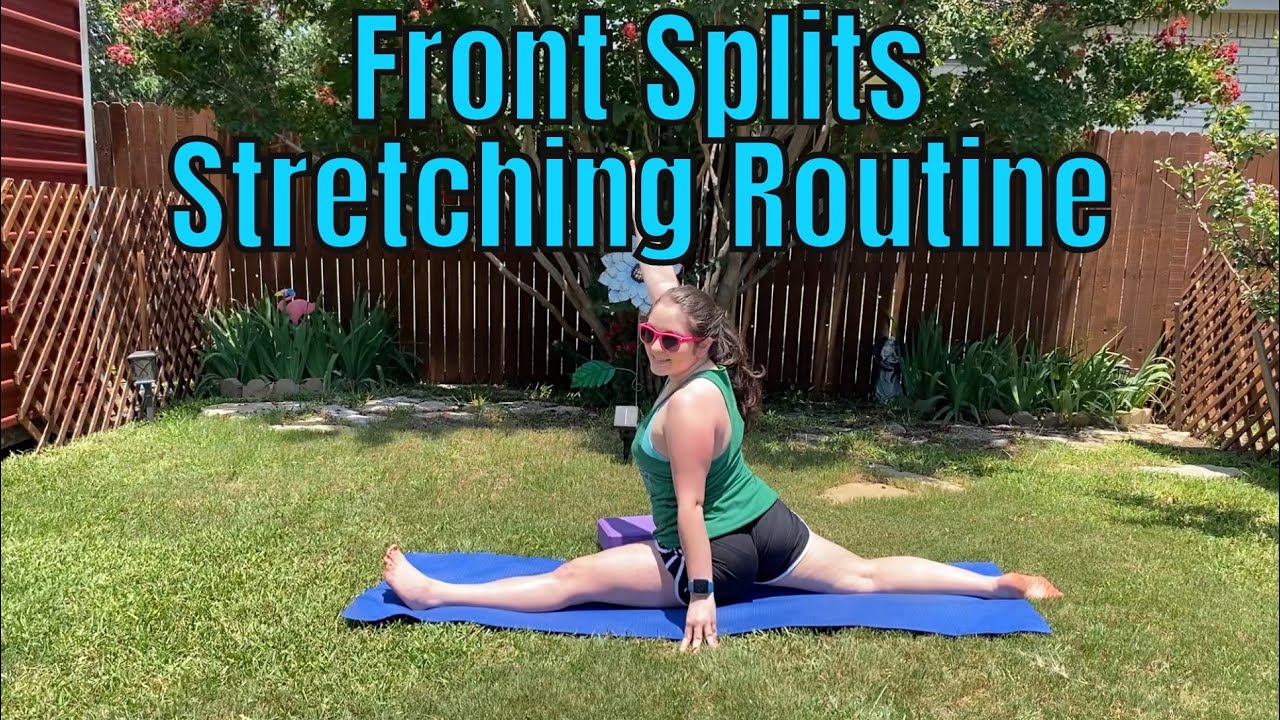 Yoga Block Front Split Stretch Routine - YouTube