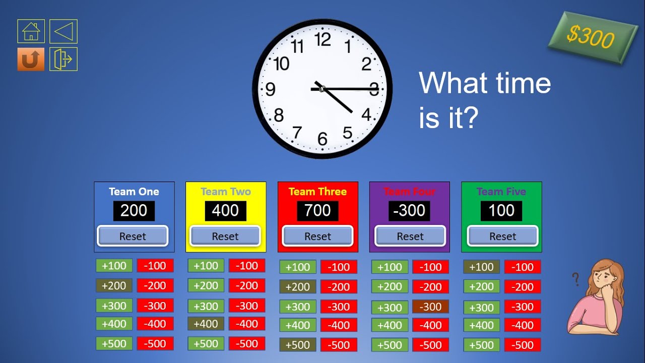 Telling Time Jeopardy Game For First Grade With An Automatic Scoreboard telling-time-jeopardy-game-for-first-grade-with-an-automatic-scoreboard