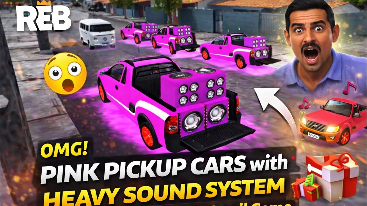 OMG! Pink Pickup Cars with Heavy Sound System | REB Game 🎶🚙 - YouTube