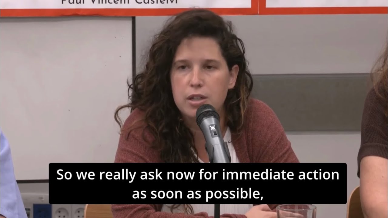 Shaked Haran speaking at the Bring them home now - press conference ...