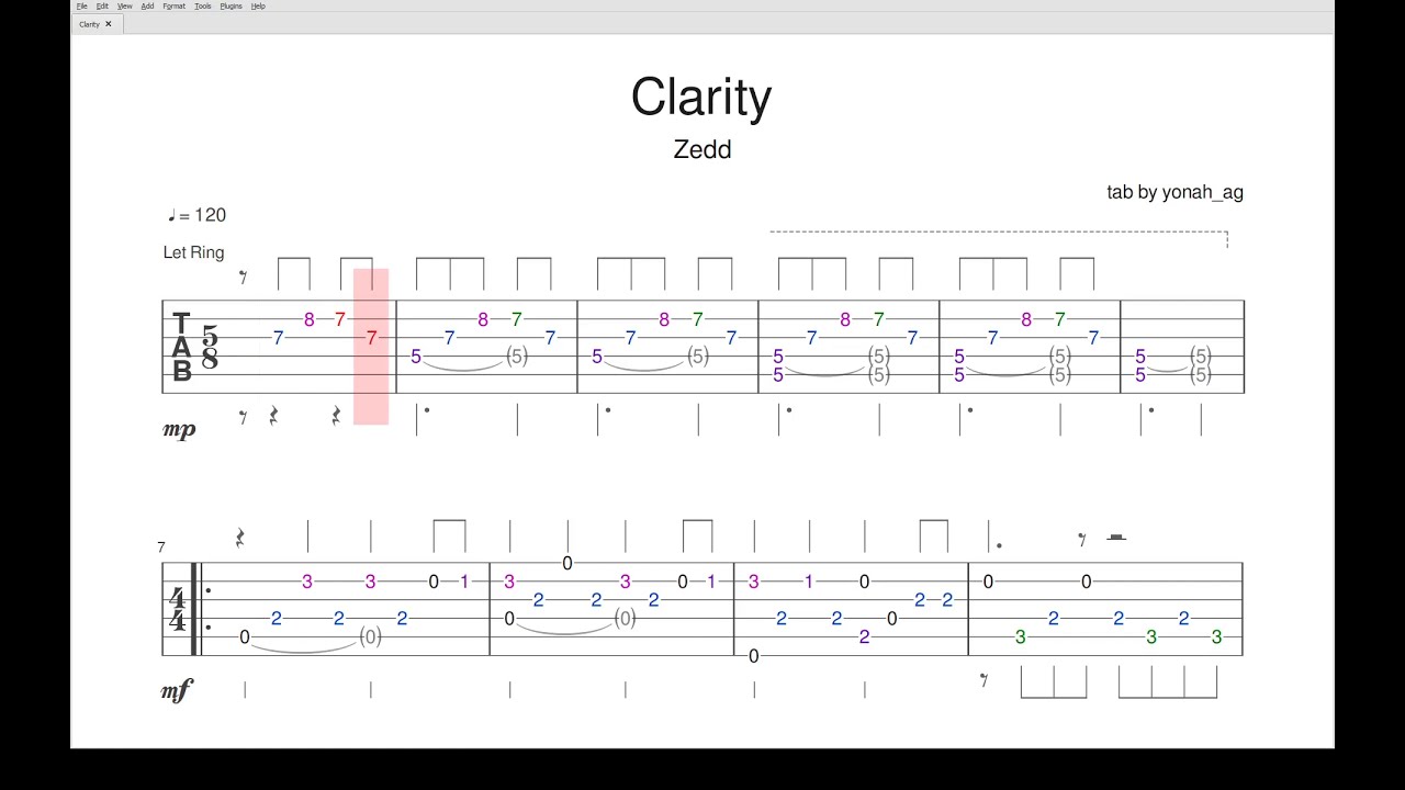 Clarity - Zedd - Fingerstyle Guitar Tab - YouTube