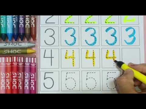Counting Numbers|1-5 | Learn to write 123 | kidsclass, trace dotted 123 numbers#numbers#ginti ...