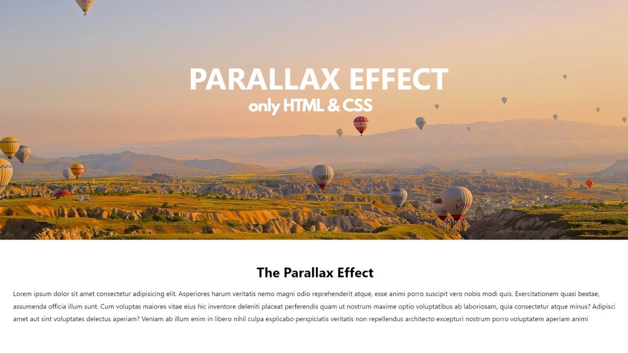 How To Make Css Parallax Scrolling Effect Parallax Effect Css And Html 9629