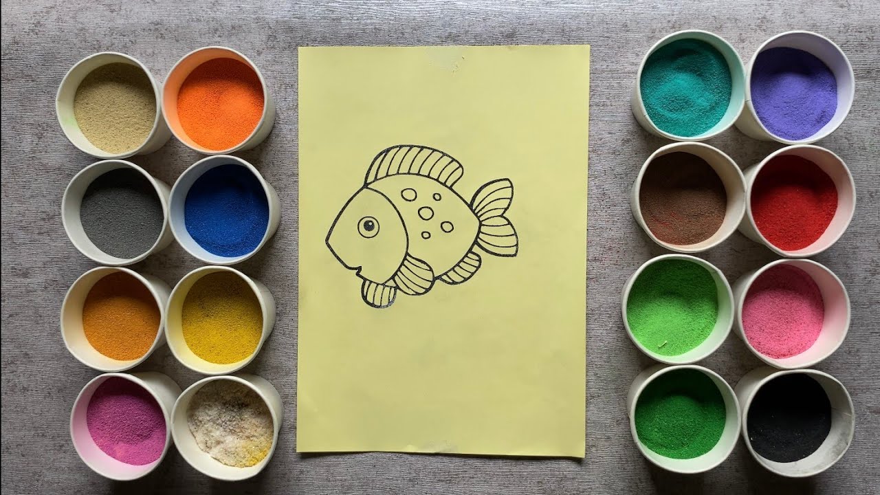 Fish - Sand Painting || Coloring With Sand - YouTube