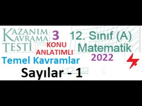 Temel Kavramlar | SAYILAR 1 | TYT | ALES | KPSS | DGS | Mezun A | 12. Sınıf A | MEB Kazanım Testi 3