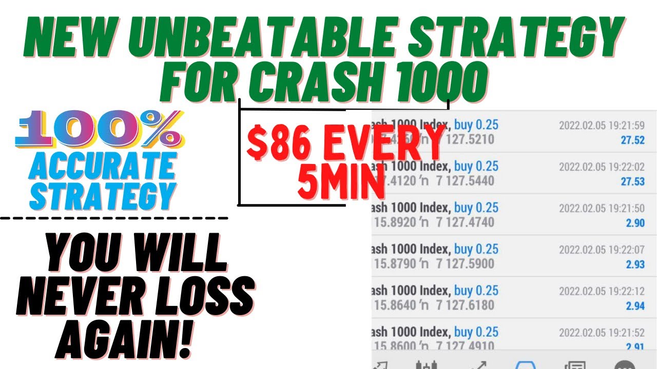 How to trade Crash 1000 index successfully! Without loosing any funds ...