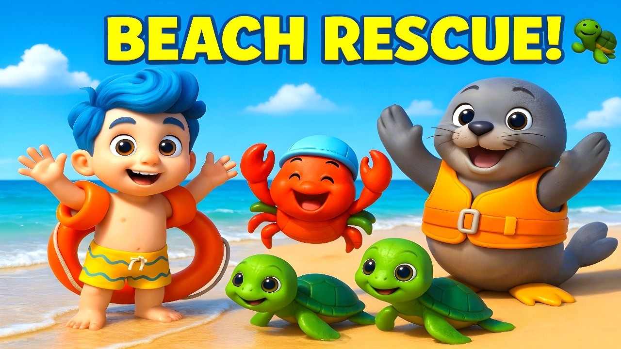 Beach Rescue with Wave Boy, Sunny Seal & the Turtles 🌊🐢 - YouTube