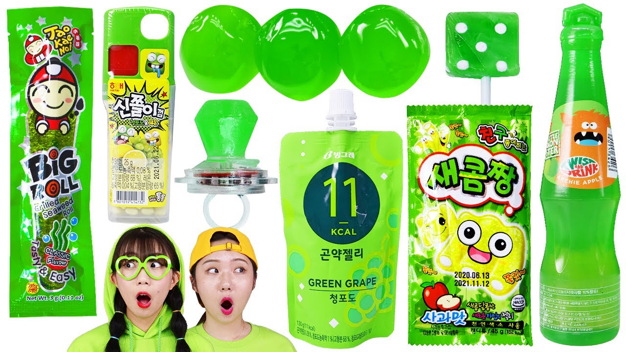 Green Food Dessert Mukbang LABEAT - YouTube