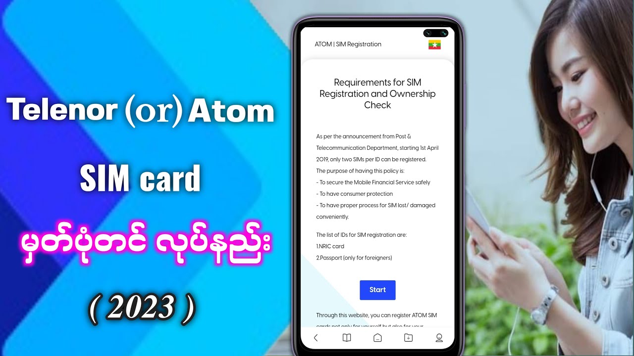 Telenor (or) Atom SIM card မှတ်ပုံတင်လုပ်နည်း - 2023 | - YouTube