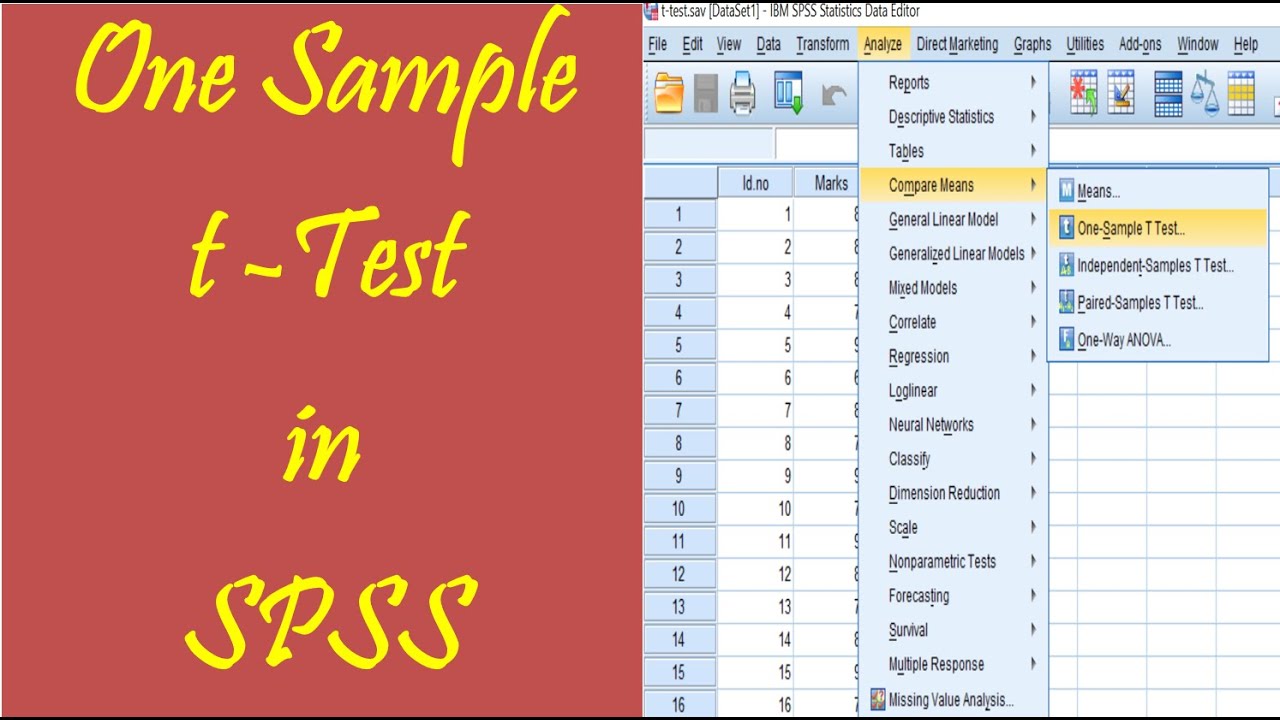 One Sample t test In SPSS t test In SPSS Part 1 SPSS For one-sample-t-test-in-spss-t-test-in-spss-part-1-spss-for