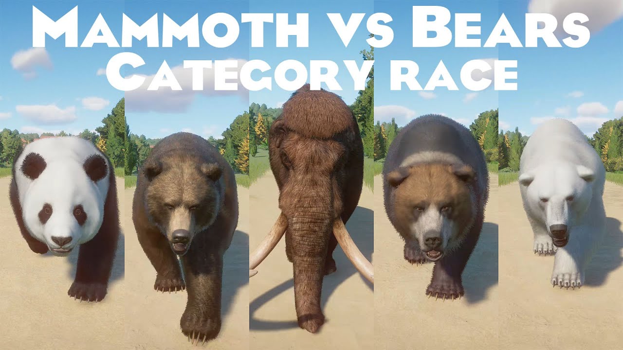 Mammoth vs Bears Category Speed Race in Planet Zoo included Wooly ...