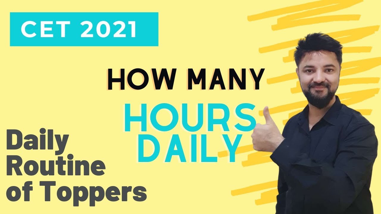 MBA CET 2021 Daily Study Timetable | Daily hours for Working & Gap year ...