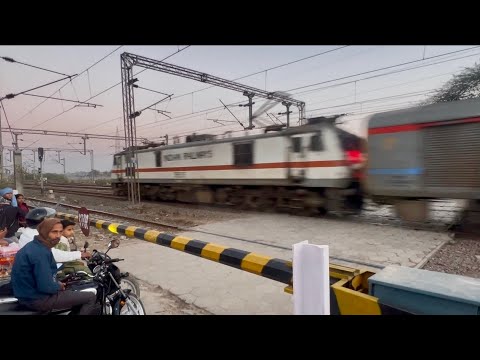 Railway Crossing Trains Compilation | HIGH SPEED INDIAN TRAINS CROSSING ...
