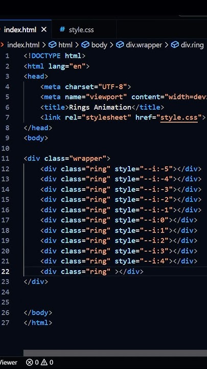Rings animation create in [HTML & CSS] programming #asmrvideo #coding #htmlcssjavascript - YouTube